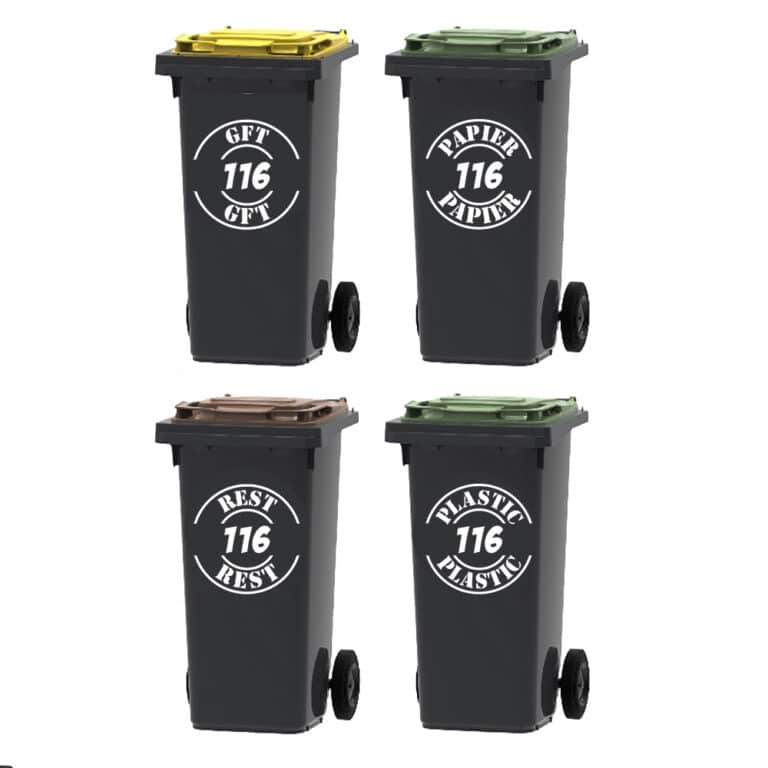 Sticker container diverse varianten | Plak het